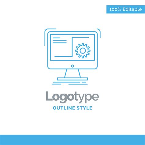 Blue Logo Design For Command Computer Function Process Progress Business Concept Brand Name
