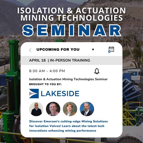 Lakeside Process Controls On Linkedin Isolation And Actuation Mining Technologies Seminar Apr 18