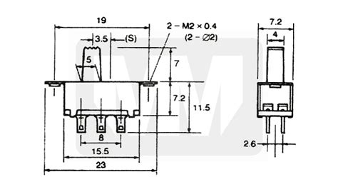DPDT Slide Switch 16mm