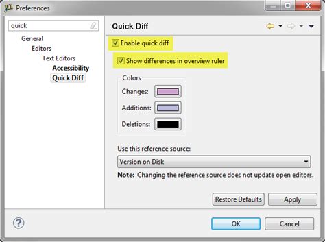 eclipse local history and quick diff mcu on eclipse