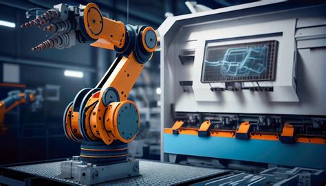 Premium Ai Image Robotic Arm In A Factory Generative Ai