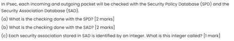 Solved In Ipsec Each Incoming And Outgoing Packet Will Be