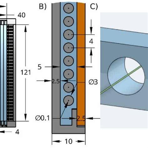 A Cad Drawing Of The Bottom Half Of The Detector All Dimensions Are