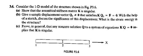 Solved Consider The D Model Of The Structure Shown In Fig Chegg