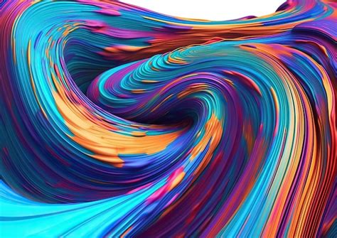 Premium AI Image Abstract Iridescent Shape 3d Render Colorful Spiral