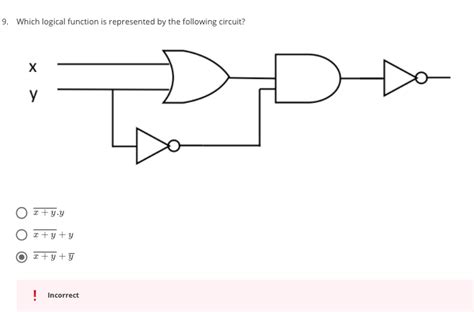 Solved 9 Which Logical Function Is Represented By The