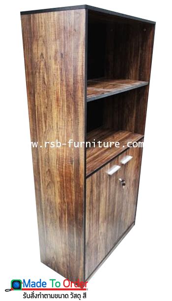 ตู้เก็บเอกสาร 2 ชั้นบนโล่ง 2 ชั้นล่างบานเปิดทึบ ขนาด 80 X 40 สูง 160 Cm