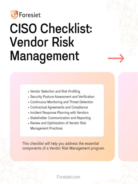 Ciso Checklist Vendor Pdf Computer Security Security