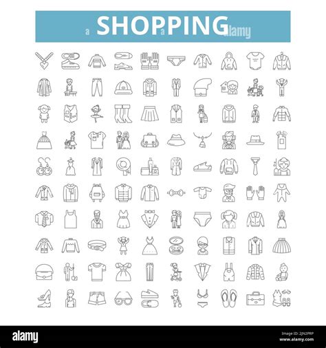 Shopping Icons Line Symbols Web Signs Vector Set Isolated Illustration Stock Vector Image