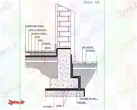 دانلود نقشه جزئیات دیوار های آجری بنیاد به بخش دیوار آجری جزئیات کد127674