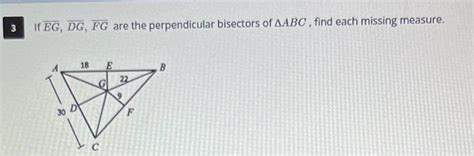 solved if eg dg fg are the perpendicular bisectors of abc