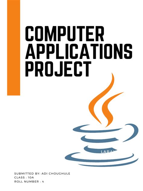 Computer Applications Project Cover Pdf