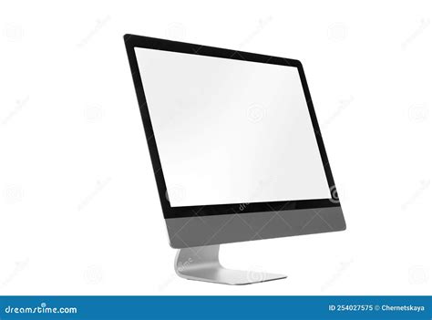 Modern Computer Monitor With Blank Screen Isolated On White Stock Image