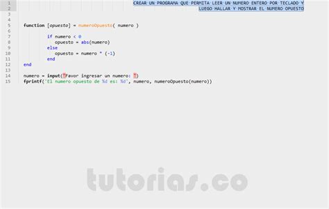 Funciones MatLab El Numero Opuesto Tutorias Co