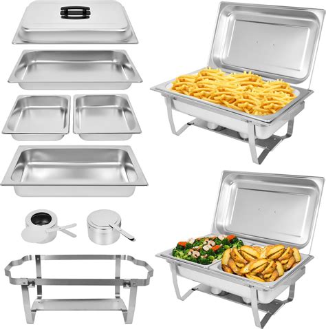 Ehomea2z Chafing Dish Buffet Set 4 Pack Chafers 8qt Buffet Servers And Warmers