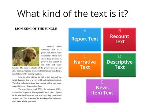 Descriptive Text Quiz