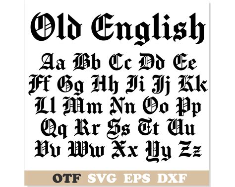 Old English Font TTF Old English Font SVG Cricut Old Engli Inspire Uplift