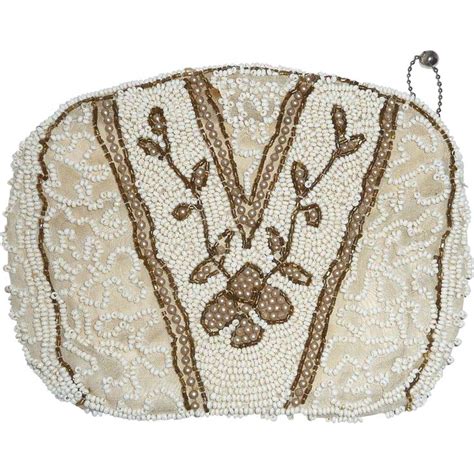 Art Deco Vintage White Beaded Small Purse For Sale On Ruby Lane Small