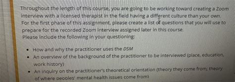 Looking For Help With An Interview Assignment Rlcsw