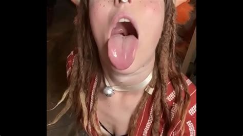 Fox Ears Olivia Makes Cute Animal Noises As She Drools On Big Dick