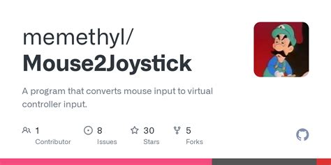 github memethyl mouse2joystick a program that converts mouse input