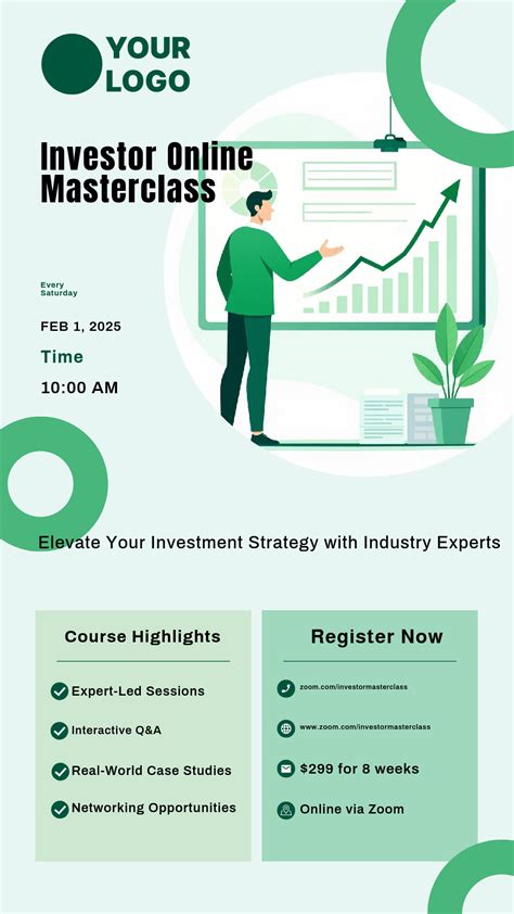 Investor Online Masterclass Series Poster Template Ai Designs By