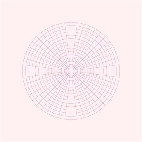 Polar Coordinate Circular Grid Isolated On White Background 360