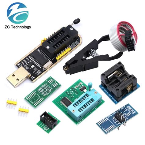 Original Ch341 24 25 Series Eeprom Flash Bios Usb Programmer Module Soic8 Sop8 Test Clip For