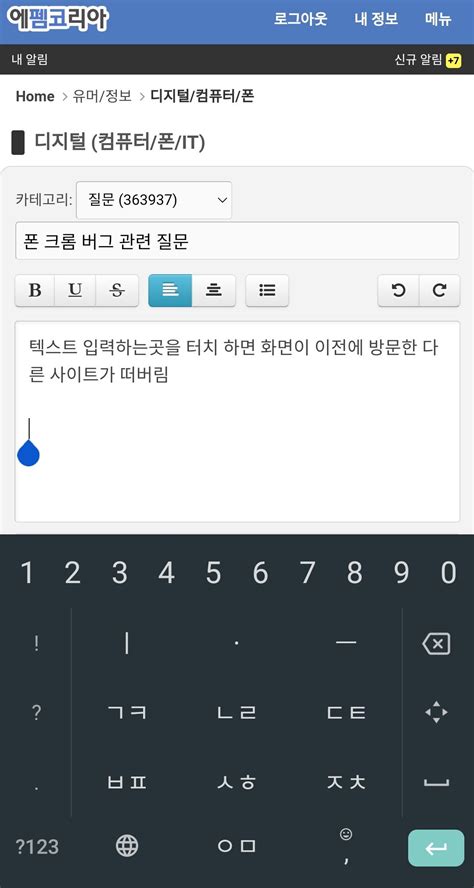 폰 크롬 버그 관련 질문 디지털 컴퓨터폰it 에펨코리아