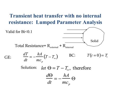 Heat Transfer Lumped Parameter Analysis Ppt Heat Transfer Lumped Parameter Analysis Ppt