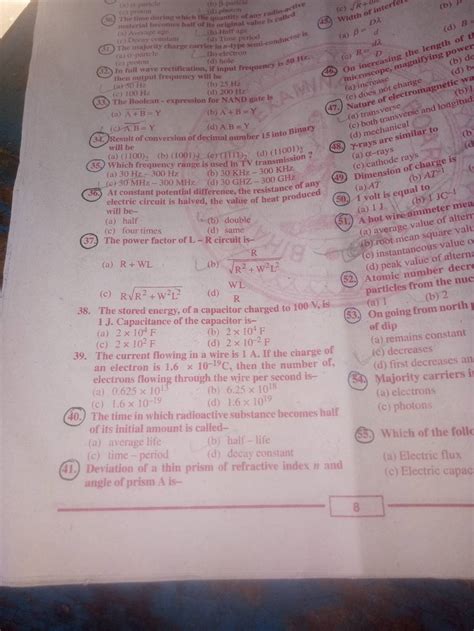 36 At Constant Potential Difference The Resistance Of Any Filo