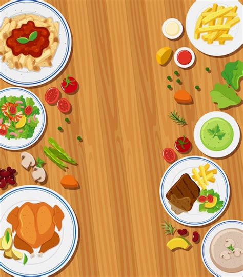 Conjunto De Concepto De Comida Vector Premium