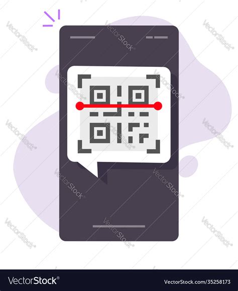 Scanning Qr Code Via Mobile Cellphone Royalty Free Vector