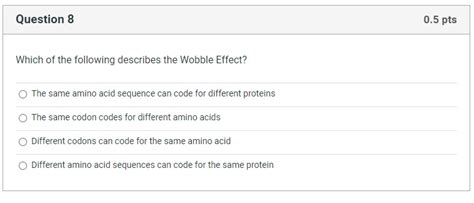 Solved Which Of The Following Describes The Wobble Effect