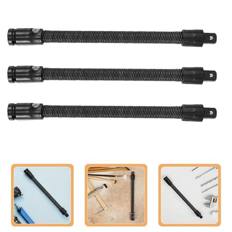 Frcolor 3pcs Flexible Extension Bar Socket Wrench Extension Impact Driver Extender Ratchet
