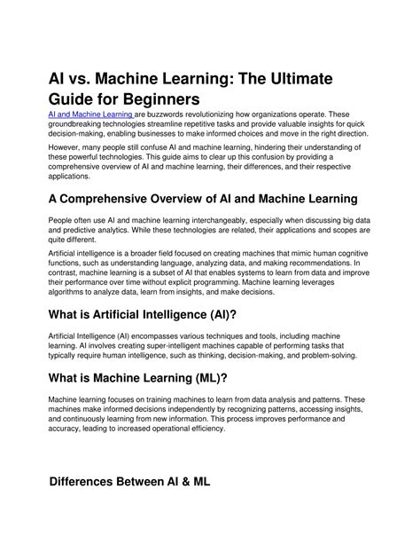 Ppt Ai Vs Machine Learning The Ultimate Guide For Beginners