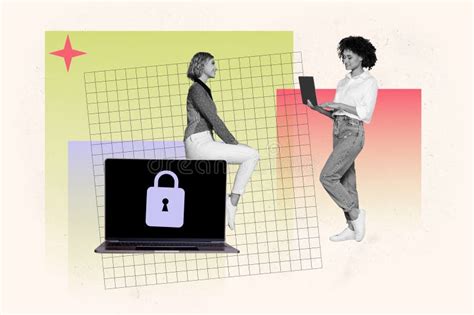 Composite Trend Artwork Sketch Image Photo Collage Of Website Search Internet Lock Security Data