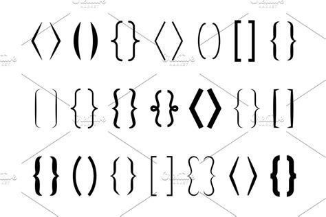 Text Brackets Curly Braces Square Text Bracket Typography