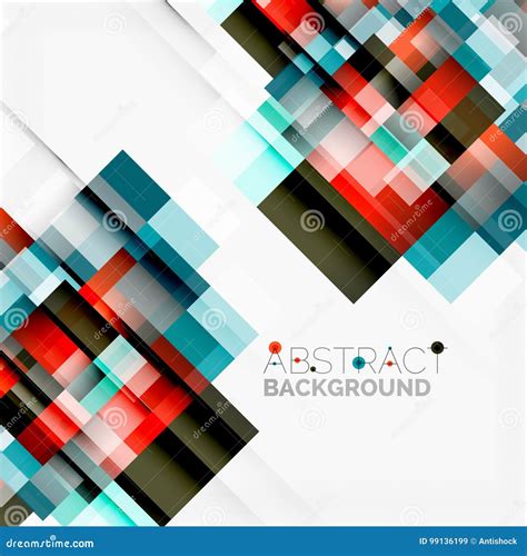Abstract Blocks Template Design Background Simple Geometric Shapes On White Stock Vector