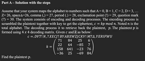 Part A Solution With The Steps Chegg Com