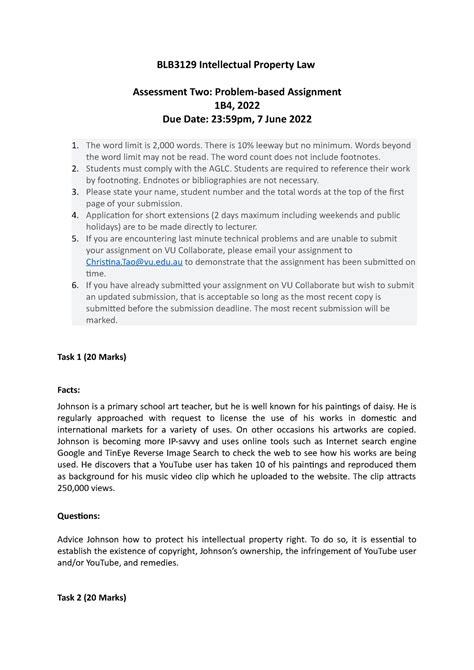 ip assignment 1b4 2022 blb3129 intellectual property law assessment