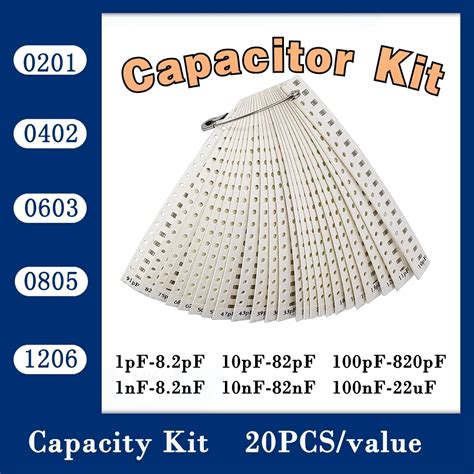 Capacitor Kit 0201 0402 0603 0805 1206 Smd Capacity Package Each Value