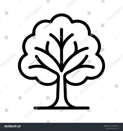 Tree Line Art Vector Illustration Stock Vector Royalty Free 2612982071 Shutterstock