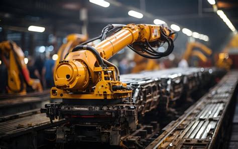 Premium Ai Image Heavy Automation Robot Arm Machine In Smart Factory