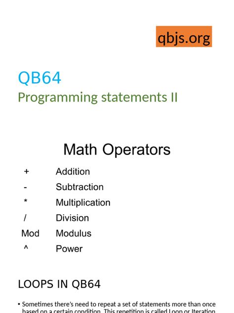 Qb64 Programming Statements Ii Pdf