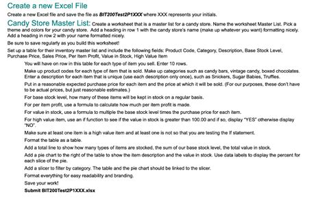 Solved Create A New Excel File Create A New Excel File And Chegg Com