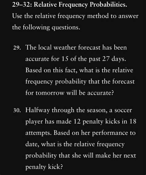 29 32 Relative Frequency Probabilities Use The