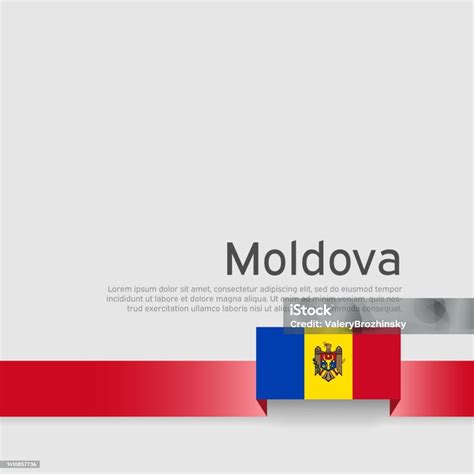 몰도바 플래그 배경 국가 애국적인 몰다비아 깃발 덮개 흰색 배경에 몰도바의 리본 색상 플래그 국가 포스터 비즈니스 소책자 벡터 삼색 디자인 0명에 대한 스톡 벡터 아트 및