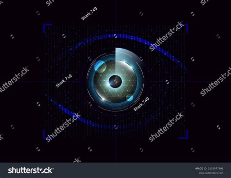 futuristic eye detection technology concept circuit stock vector