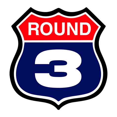 Round Three Sports Logo For Boxing Or Football Tournament On